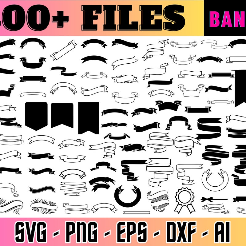 Ribbon Banner Svg - Etsy