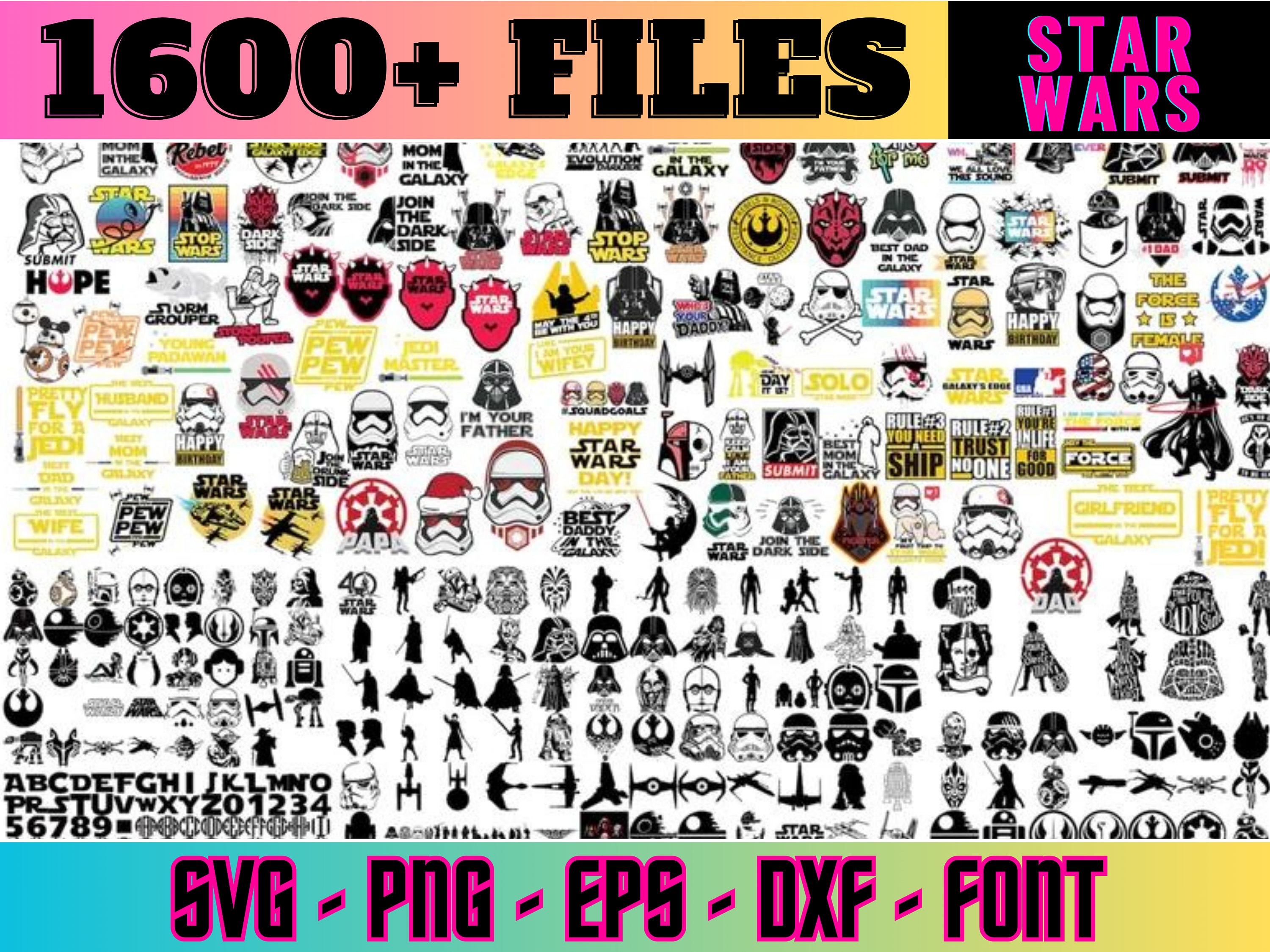 Star Wars Svg Bundle, Star Wars Svg, Star Wars Png, Svg Files for ...