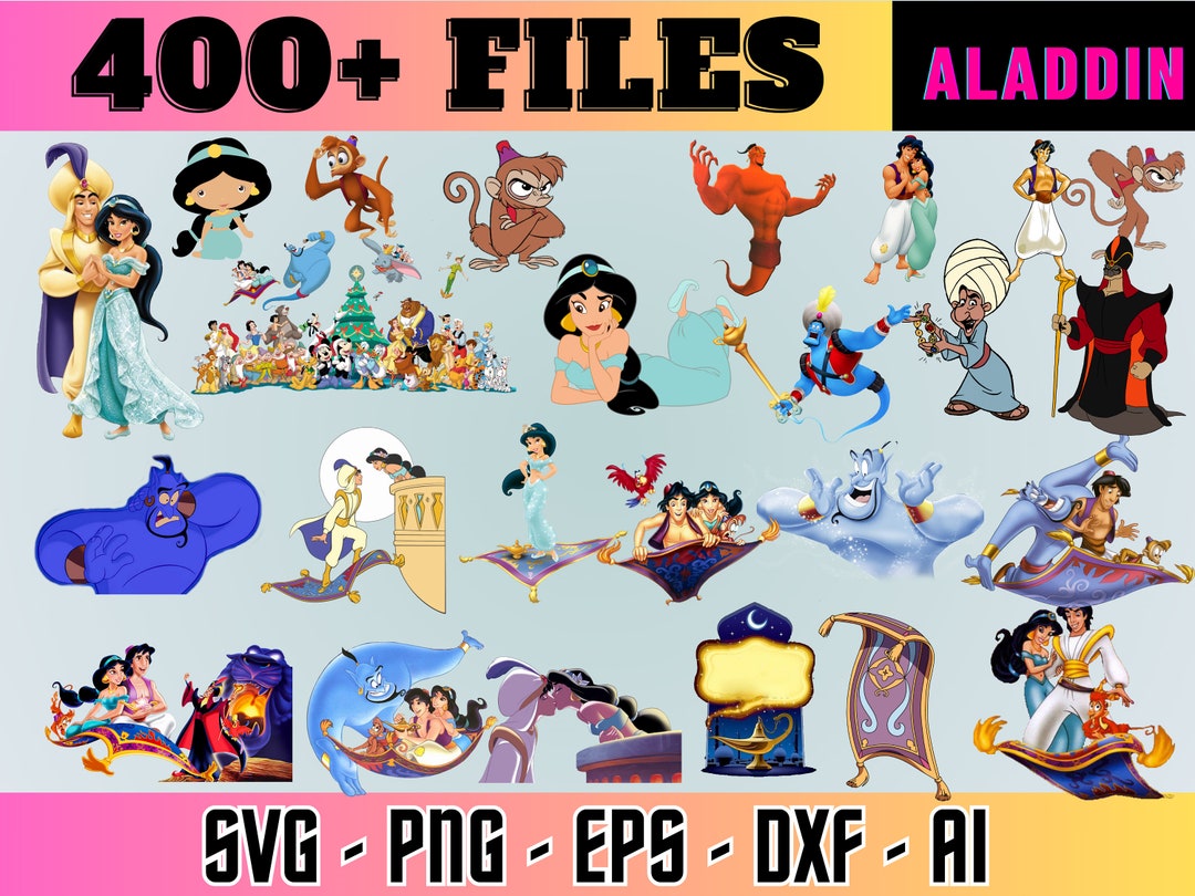 Aladdin Files, Svg Bundle , Aladdin Svg, Princess Jasmine , Genie Svg ...
