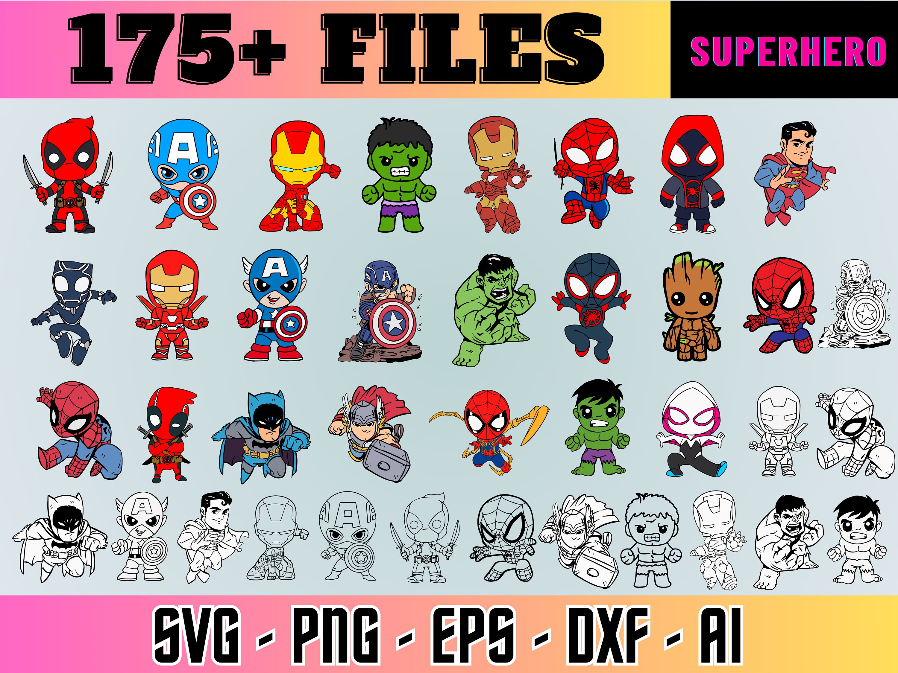 Superhero Svg / Baby Superhero Cricut Vector Bundle / Superhero DIY ...