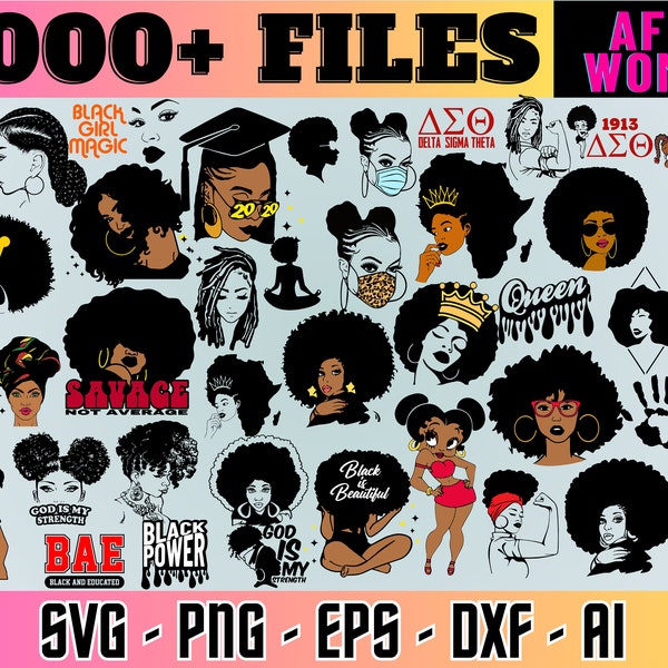 Afro Svg - Etsy