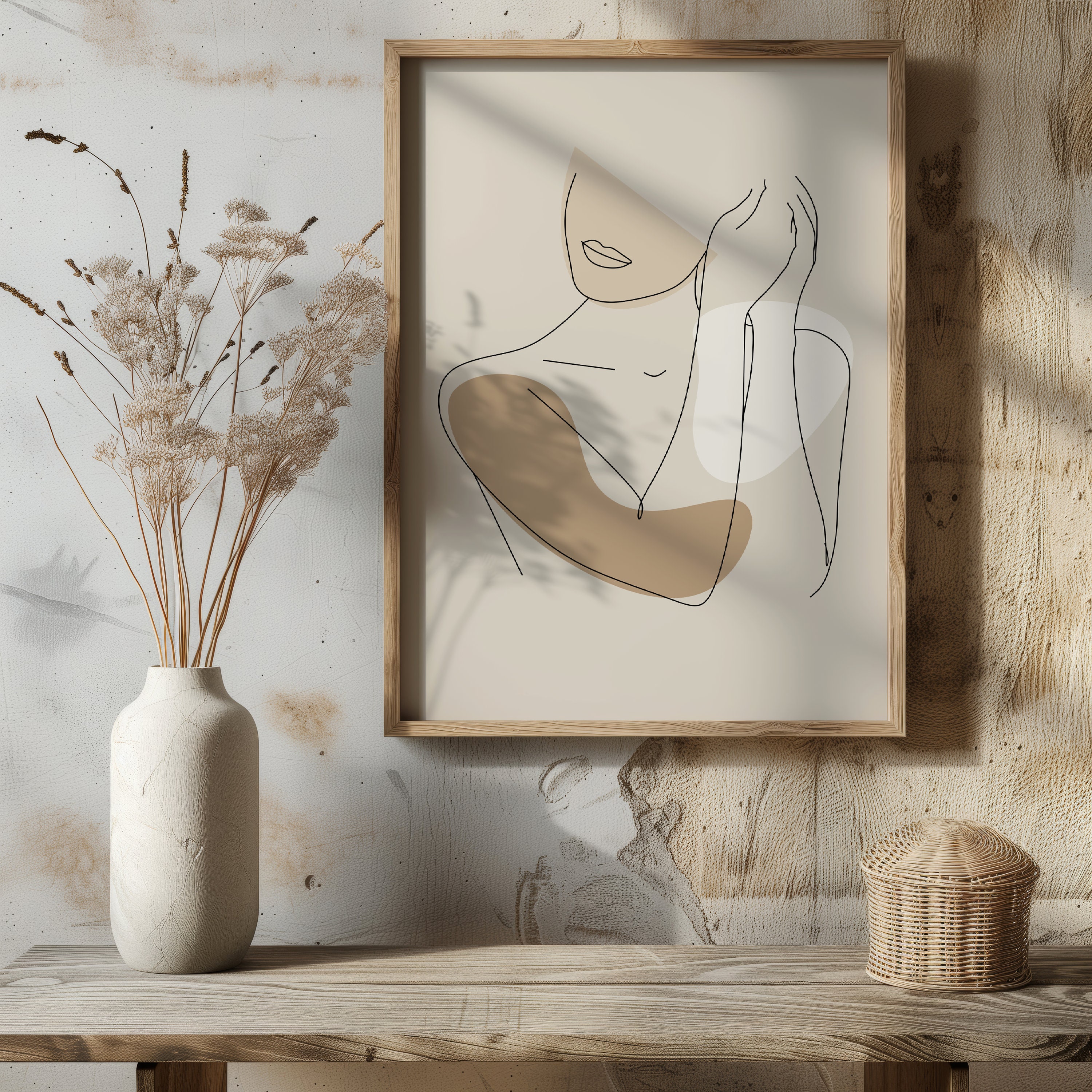 Woman Line Art, Set of 3 Prints, Printable Woman Line Wall Art, Woman ...