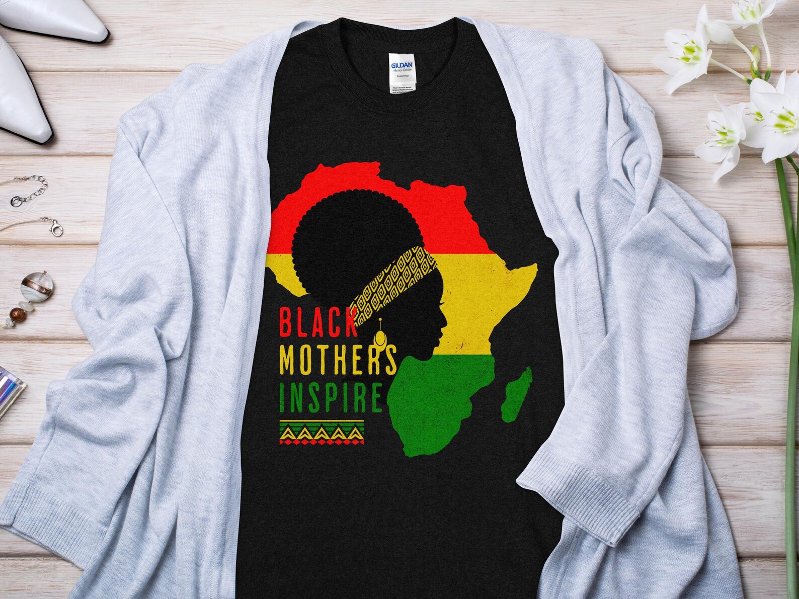 African Inspired T-shirt, Black Mothers Inspire Graphic Tee ...