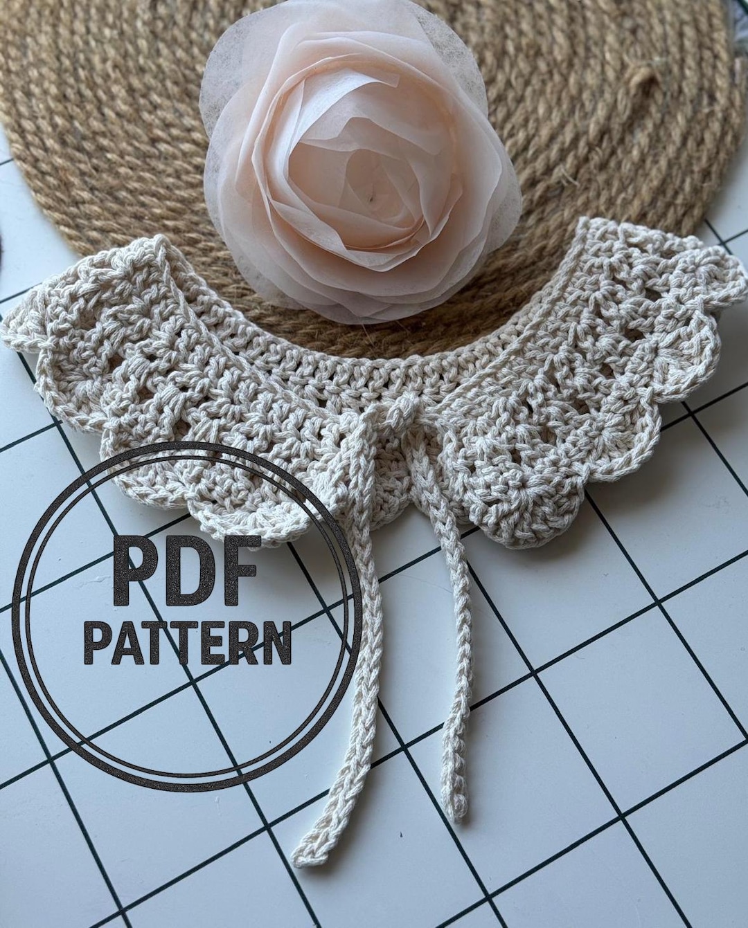 Crocheted Collar Pdf Pattern, Collar, PDF File for Crochet Pattern ...