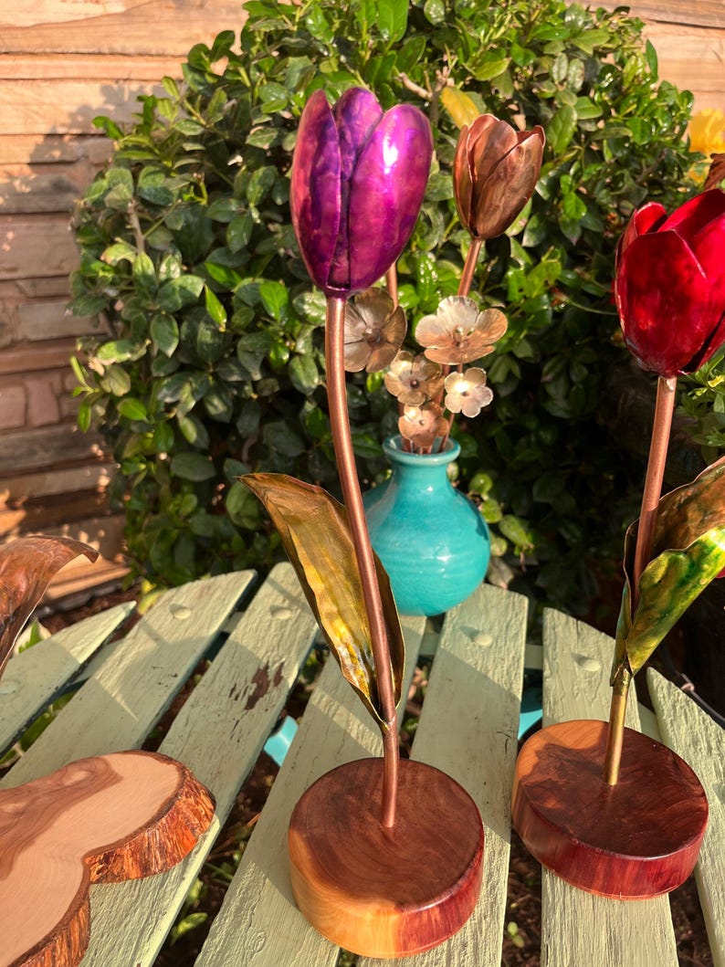 Everlasting Copper Tulip Copper Flower Metal Sculpture Mother's Day ...