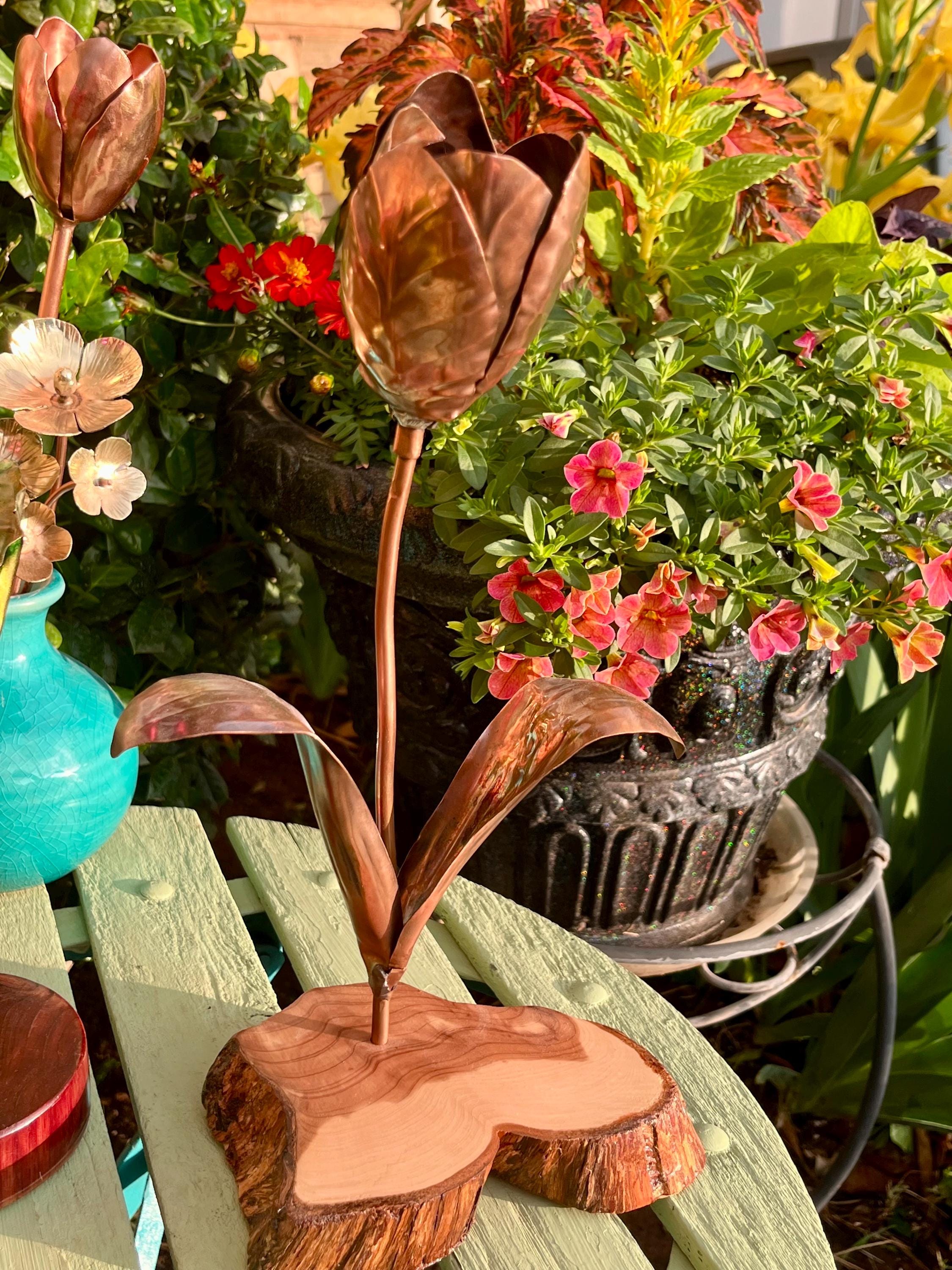 Everlasting Copper Tulip Copper Flower Metal Sculpture Mother's Day ...