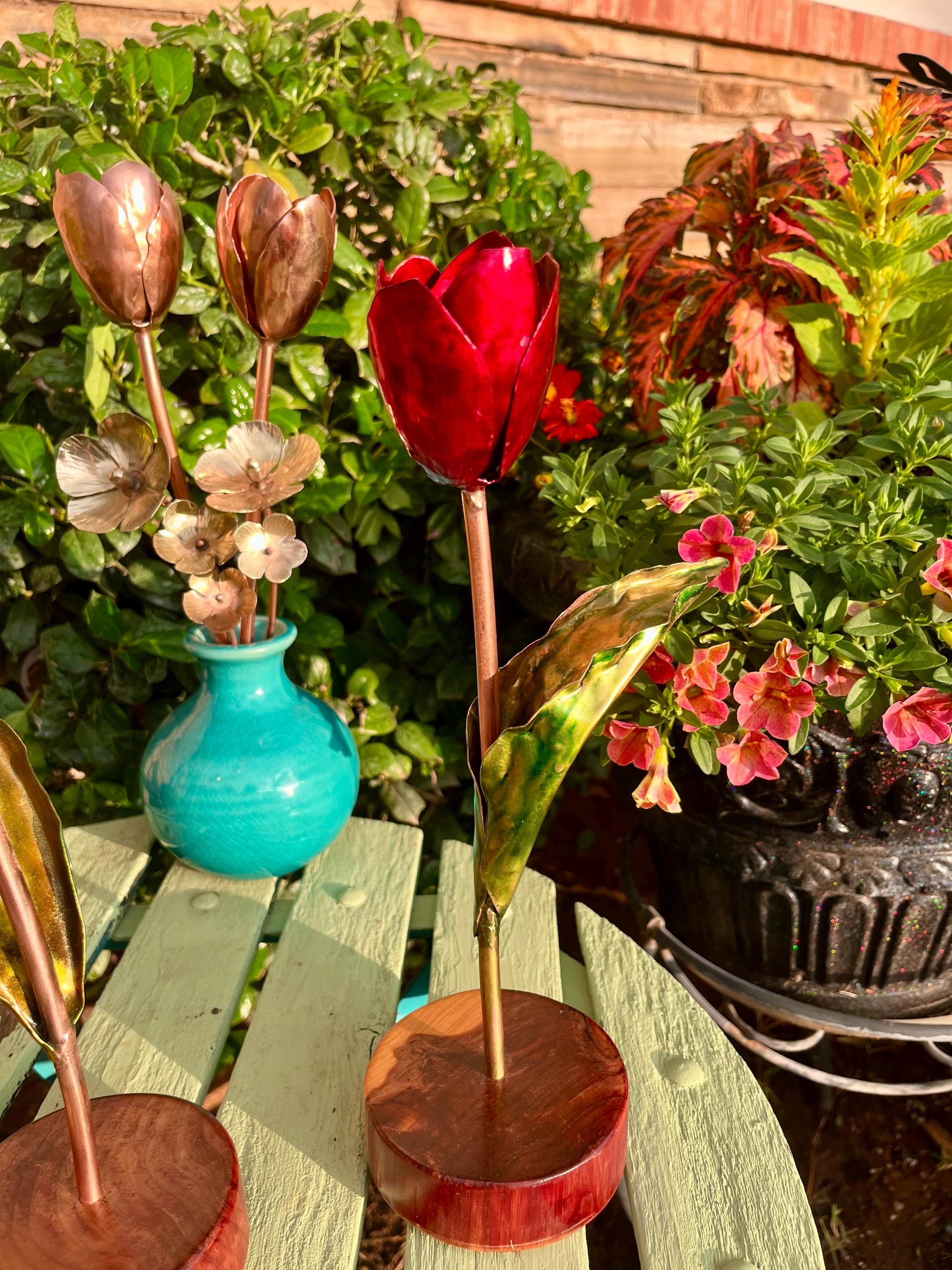 Everlasting Copper Tulip Copper Flower Metal Sculpture Mother's Day ...