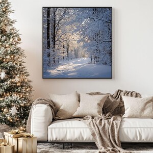 Winter Forest Canvas Wall Art, Serene Snowy Home Decor, Cozy Winter ...