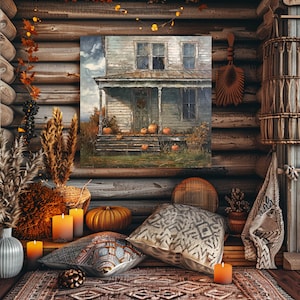 Rustic Farmhouse Autumn Canvas, Country Wall Art, Rustic Wall Art Fall ...