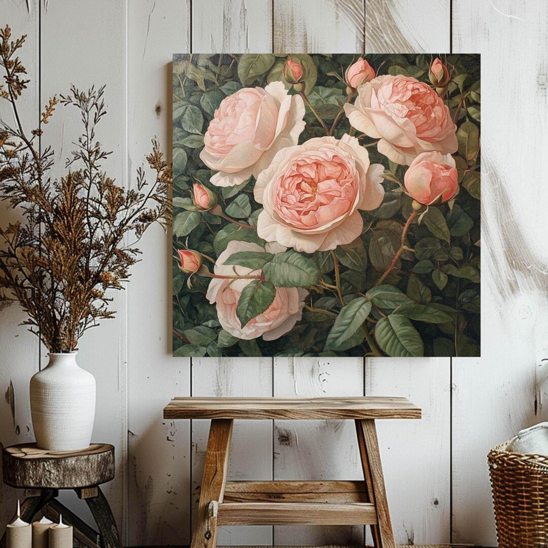 Rose Art Print, Vintage-inspired Floral Wall Decor, Botanical Art Print ...