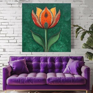 Tulip Canvas Wall Art, Elegant Floral Art, Spring Home Decor, Tulip ...