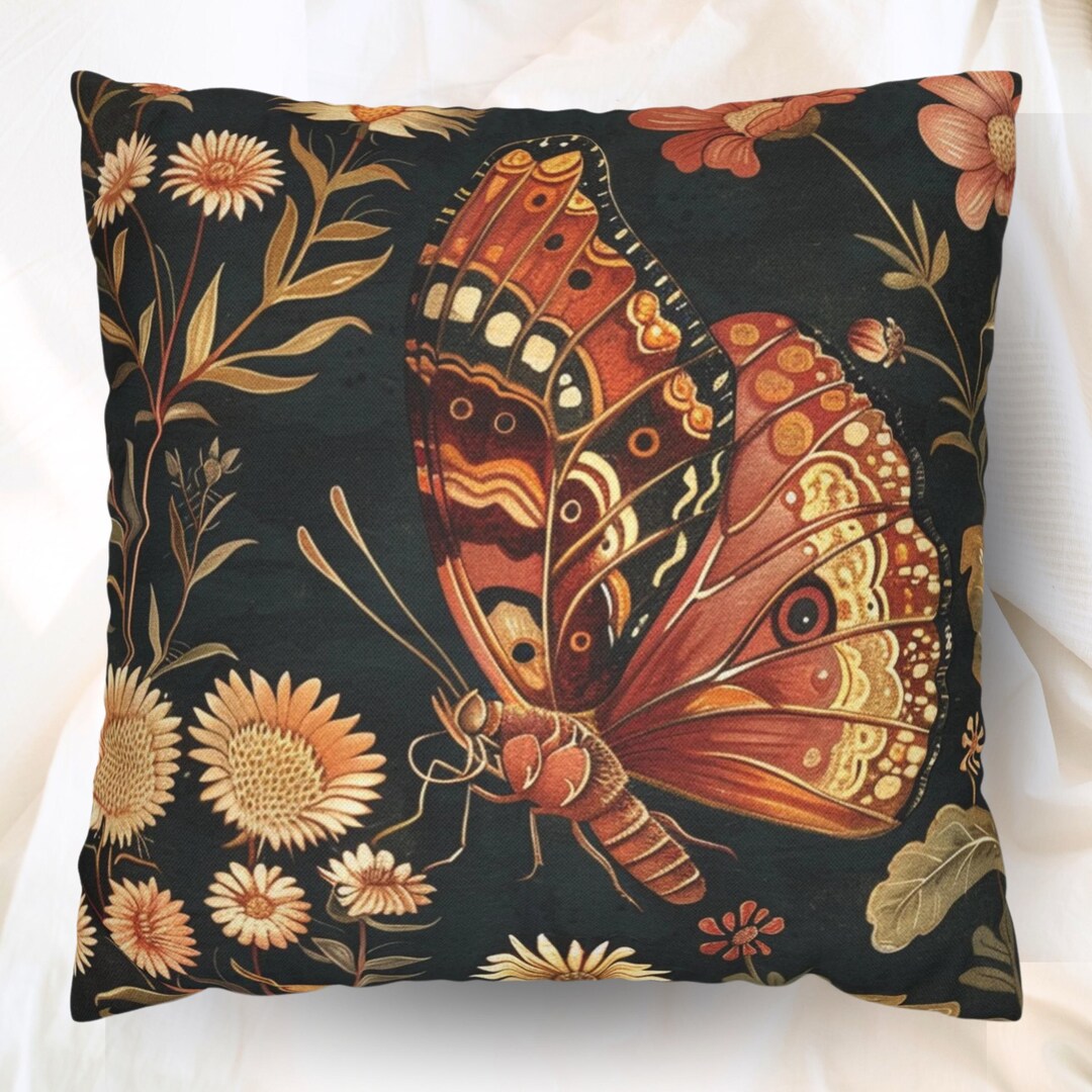 Vintage Butterly Wildflower Pillow William Morris Style, Living Room ...