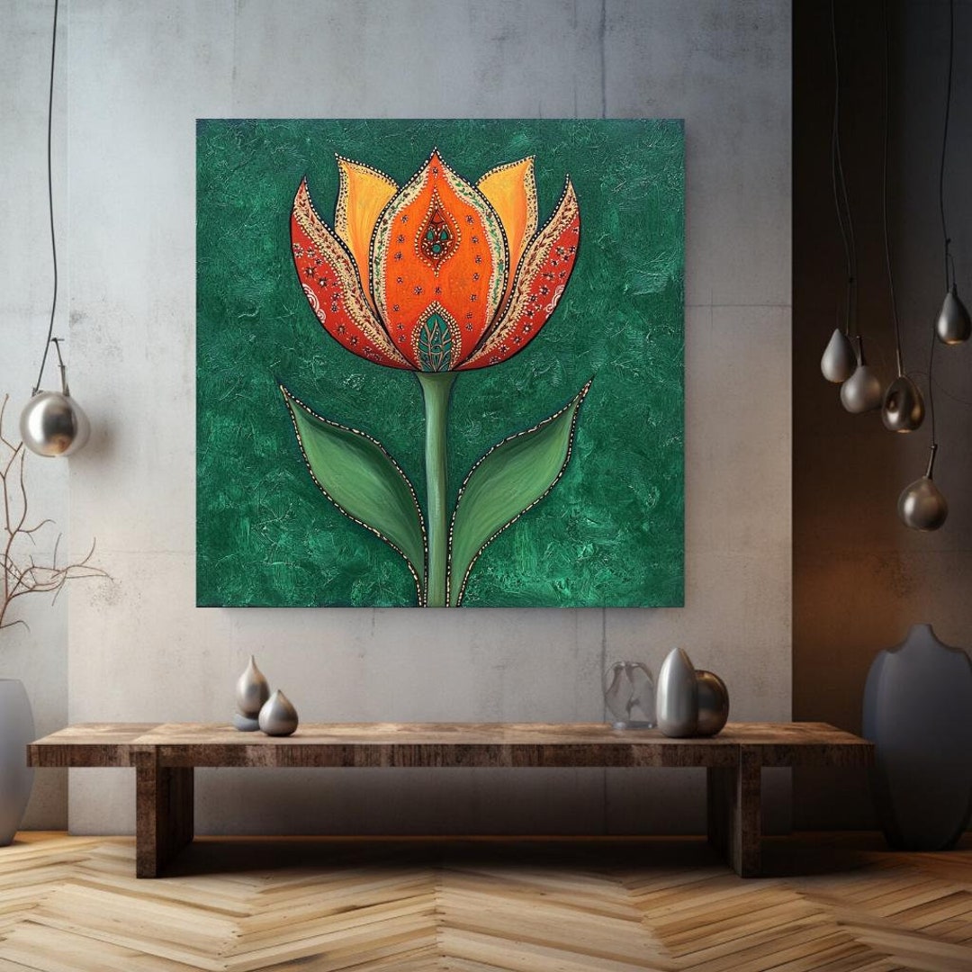 Tulip Canvas Wall Art, Elegant Floral Art, Spring Home Decor, Tulip ...