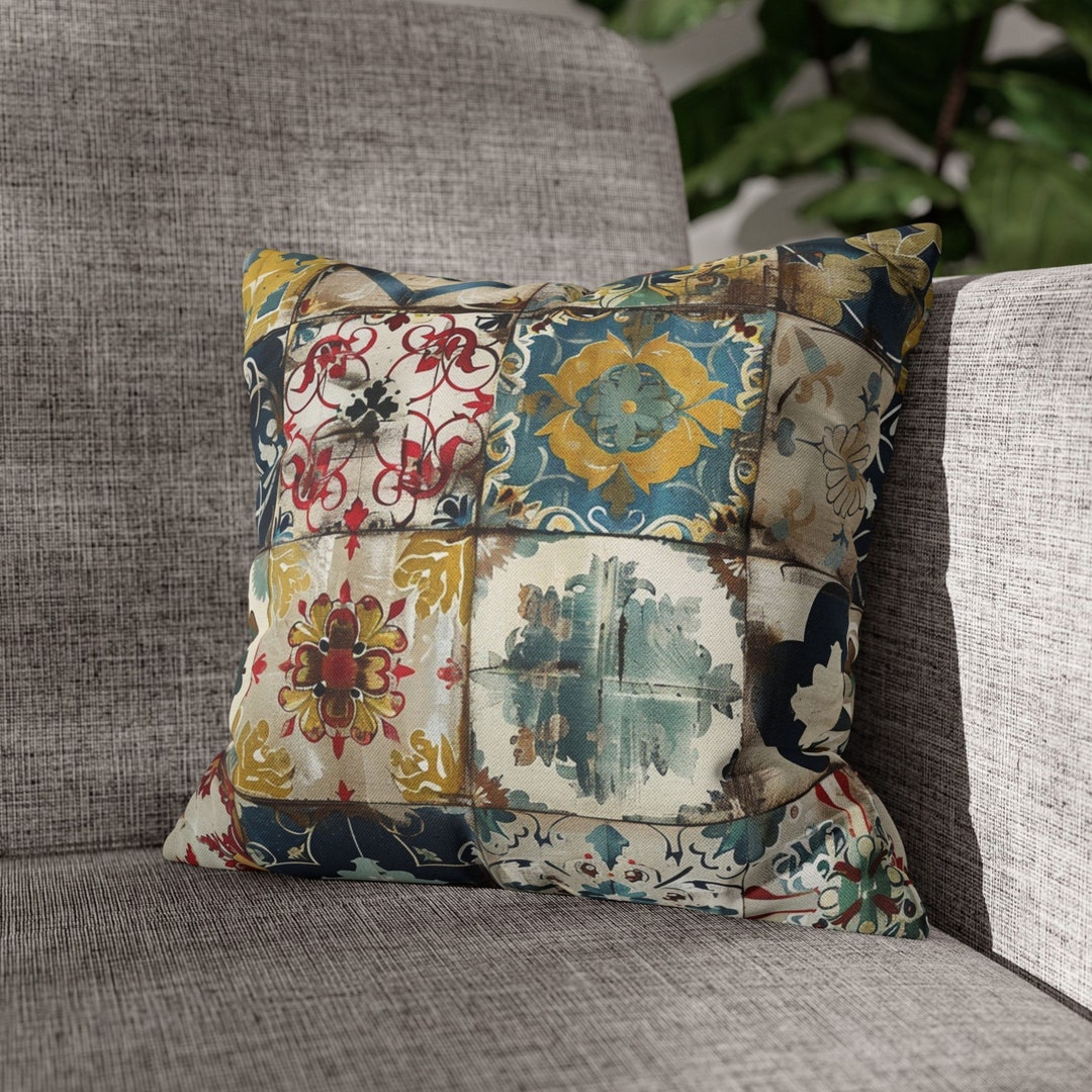 Bohemian Style Throw Pillows Colorful Embroidered Throw Pillowcase ...