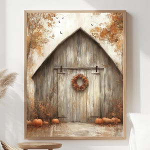 Old Autumn Barn Wall Art, Rustic Country Canvas Print, Framed Canvas ...