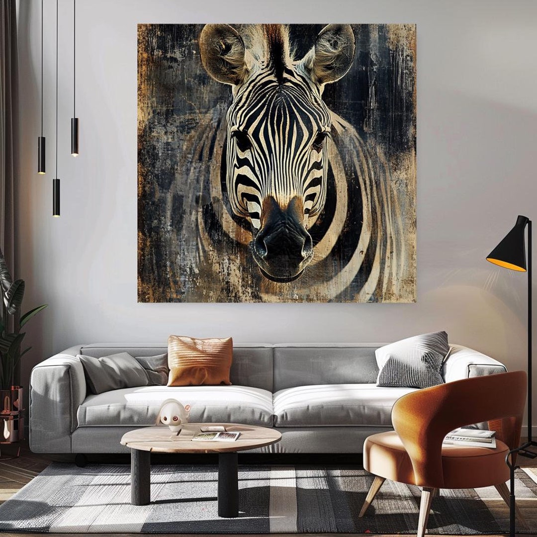 Vintage Zebra Wall Print, Black and White Wall Art Poster, Animal Home ...