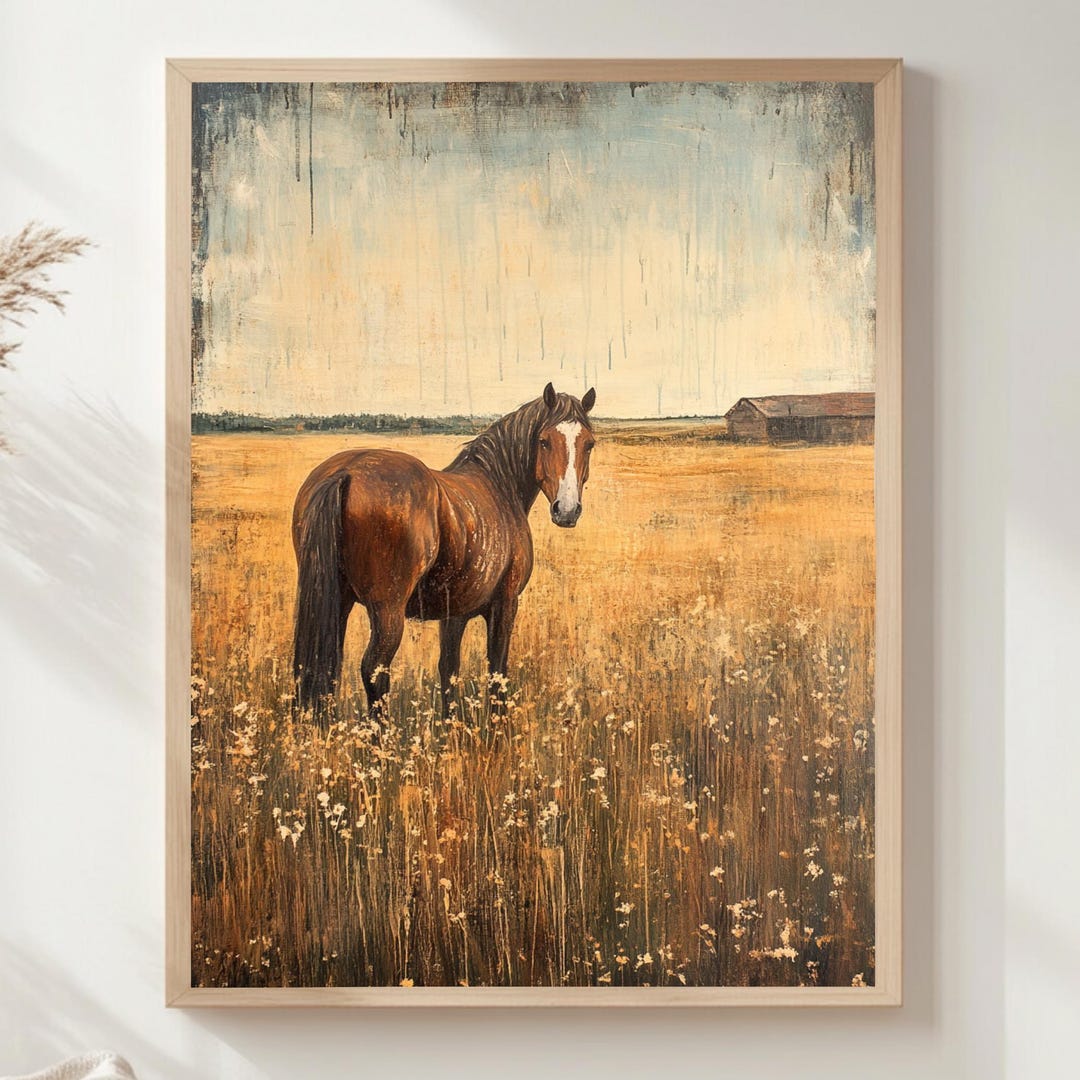 Vintage Horse Wall Art, Antique Equestrian Poster Print, Framed Canvas ...