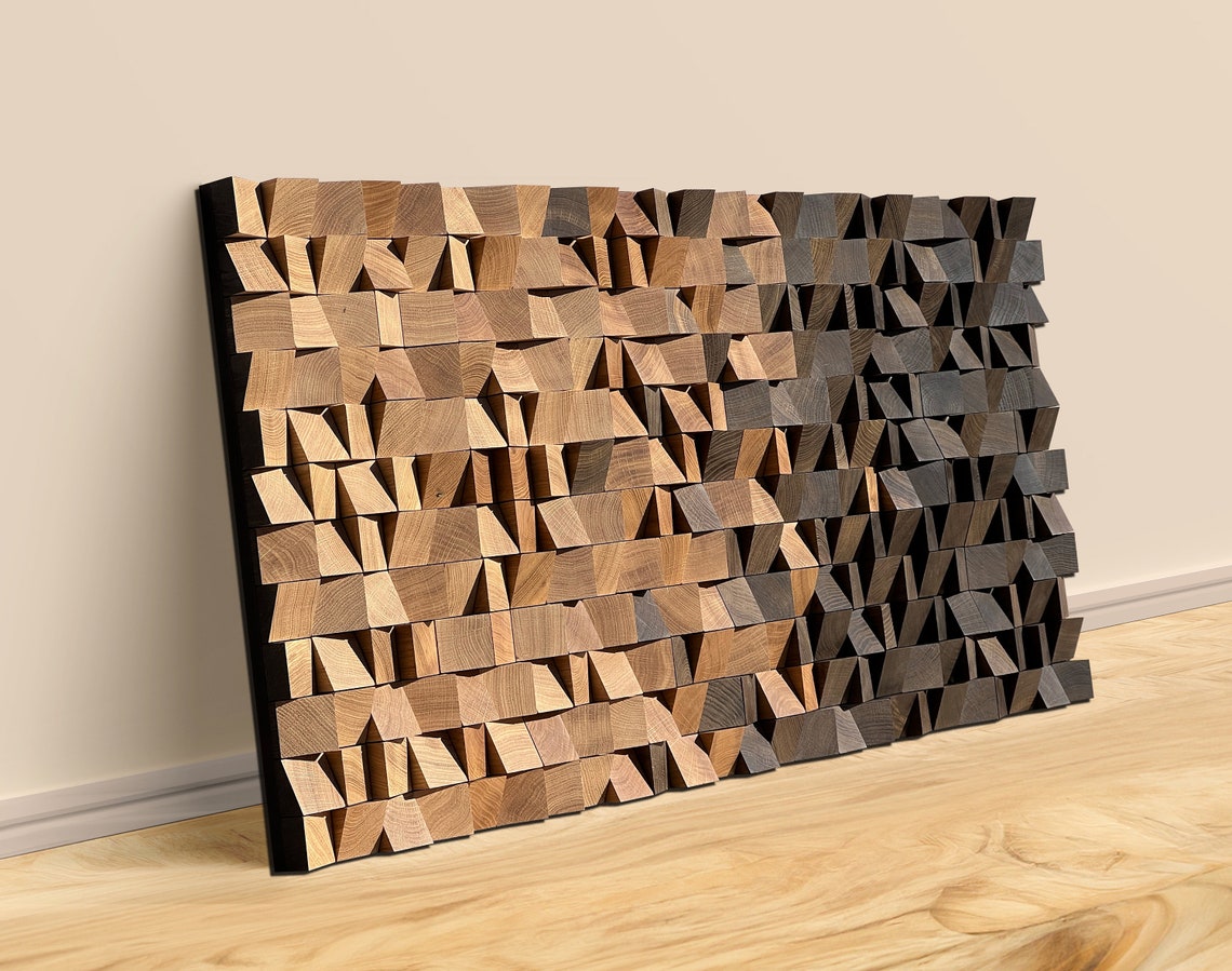 3D Wall Art,modern Wooden Wall Art, Acoustic Panel, Oak Wood Wall Decor ...