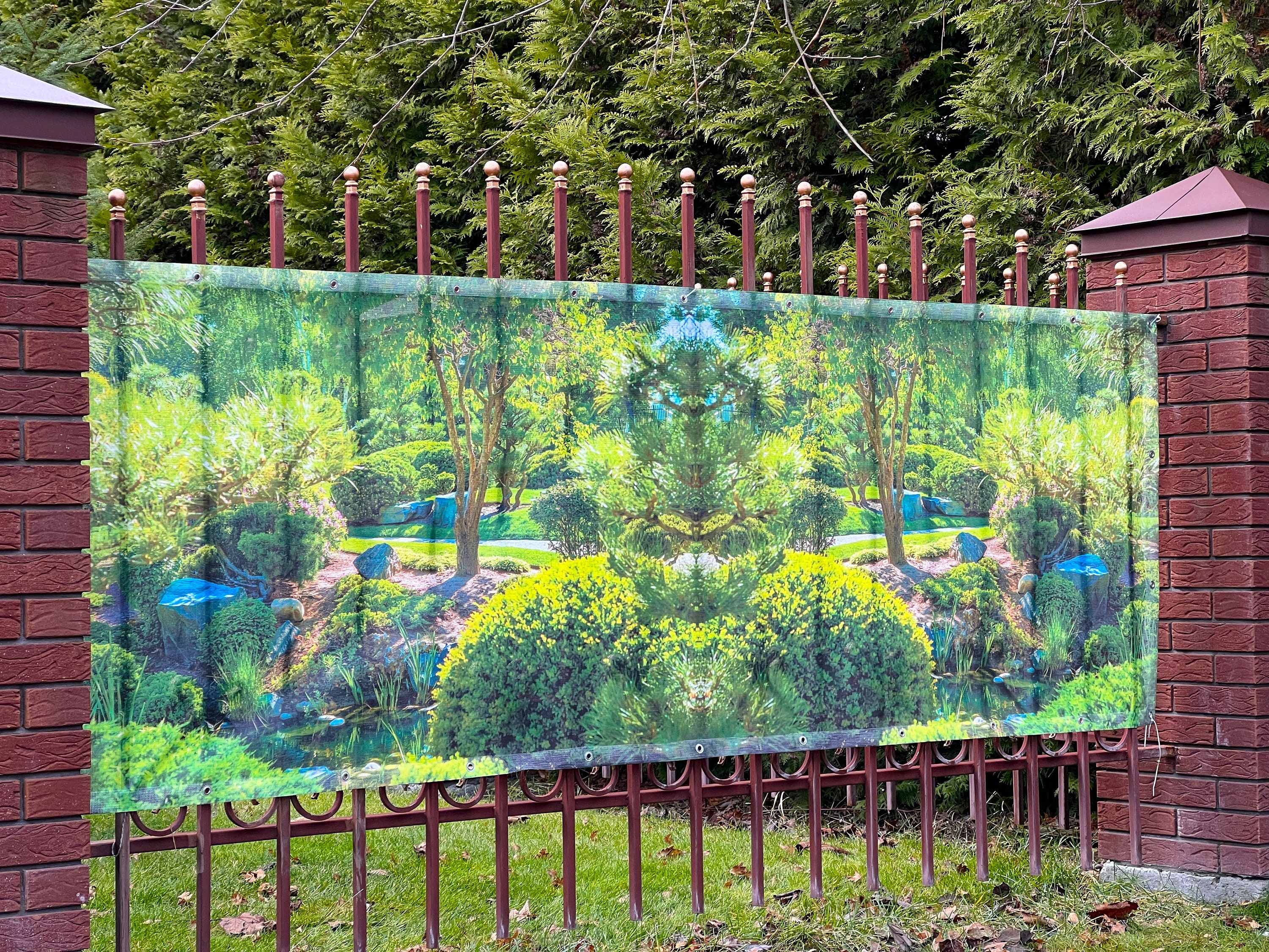 Garden Art Outdoor Privacy Screen, Print Green Oasis, Outdoor Privacy ...