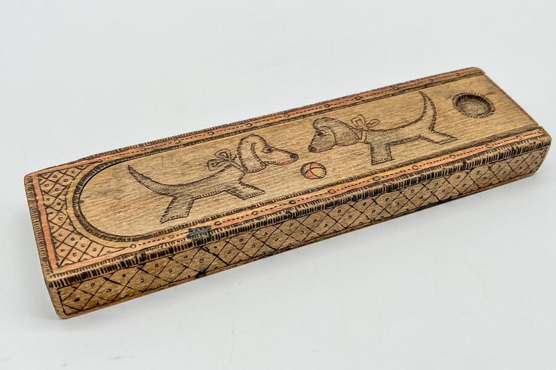 Vintage Pencil Box Wooden Pencil Case Pencil Box - Etsy