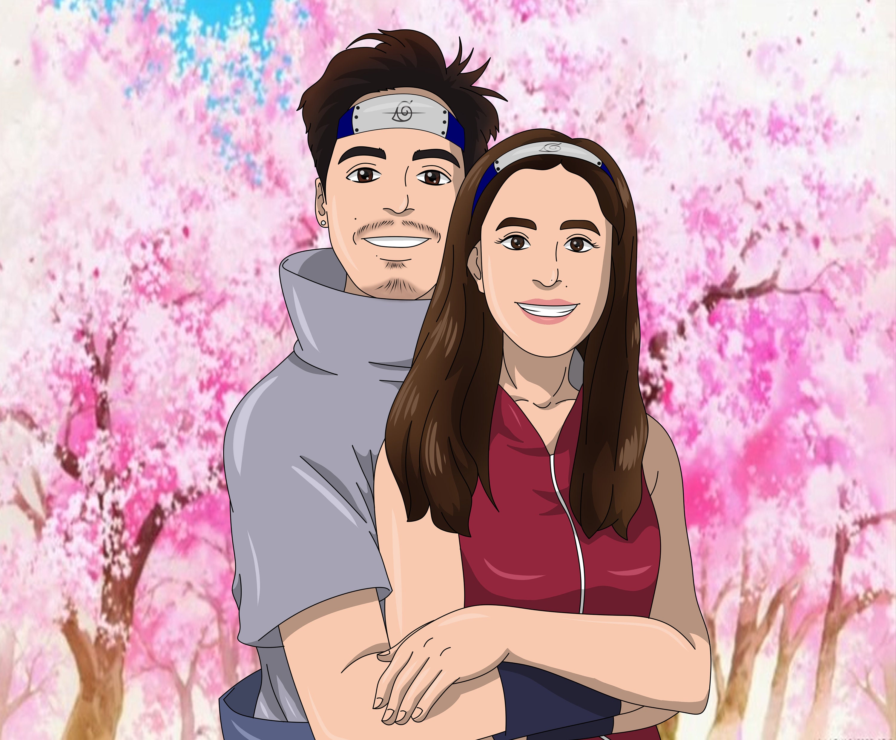Custom Anime Portrait Choose Your Anime Anime Couple Personalized ...