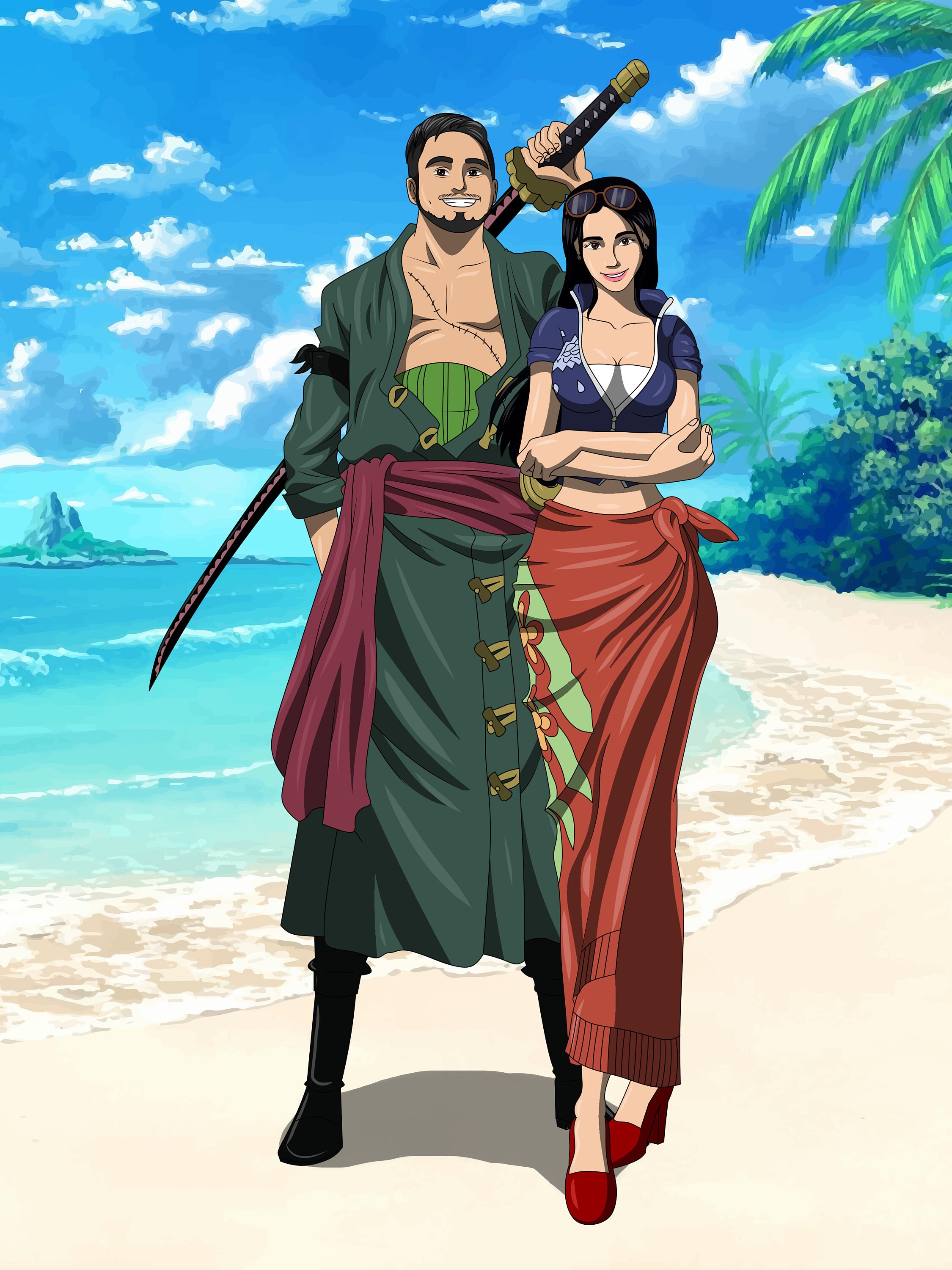 Custom Anime Portrait Choose Your Anime Anime Couple Personalized ...