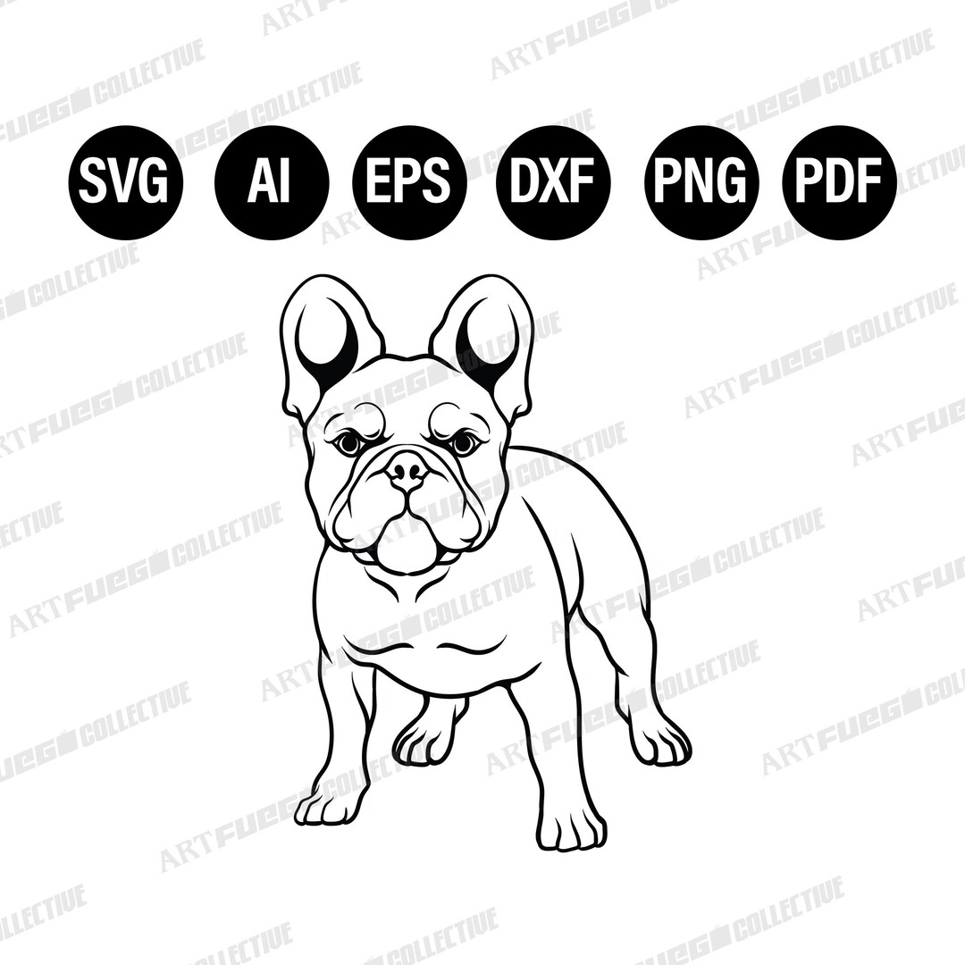 French Bulldog Svg, French Bulldog Outline, Frenchie Svg, Frenchie ...