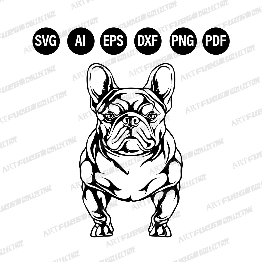 French Bulldog Svg, Frenchie Svg, Frenchie Outline, French Bulldog ...