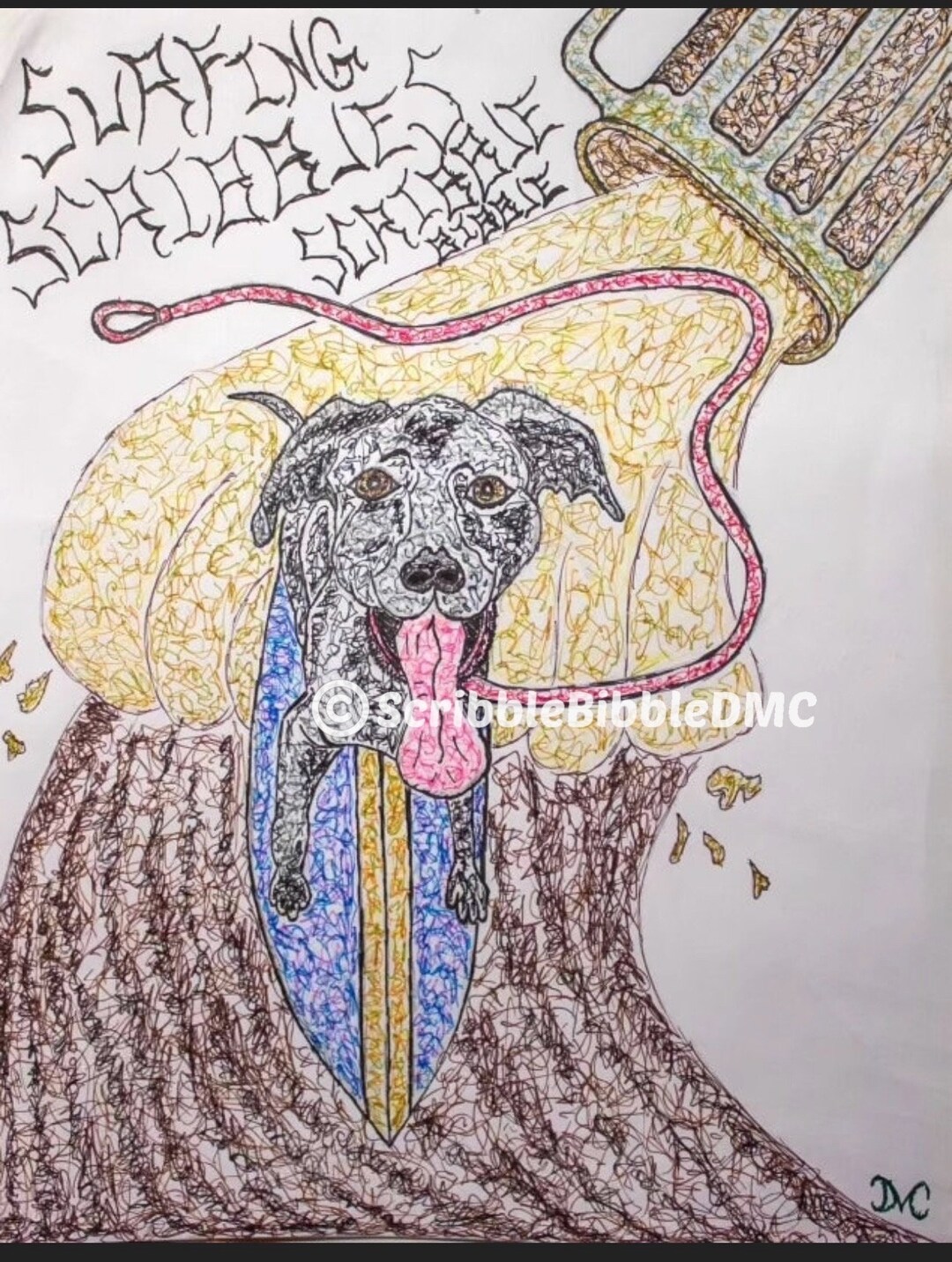 Scribble Bibble Surf Original Artwork Digital Download - Etsy