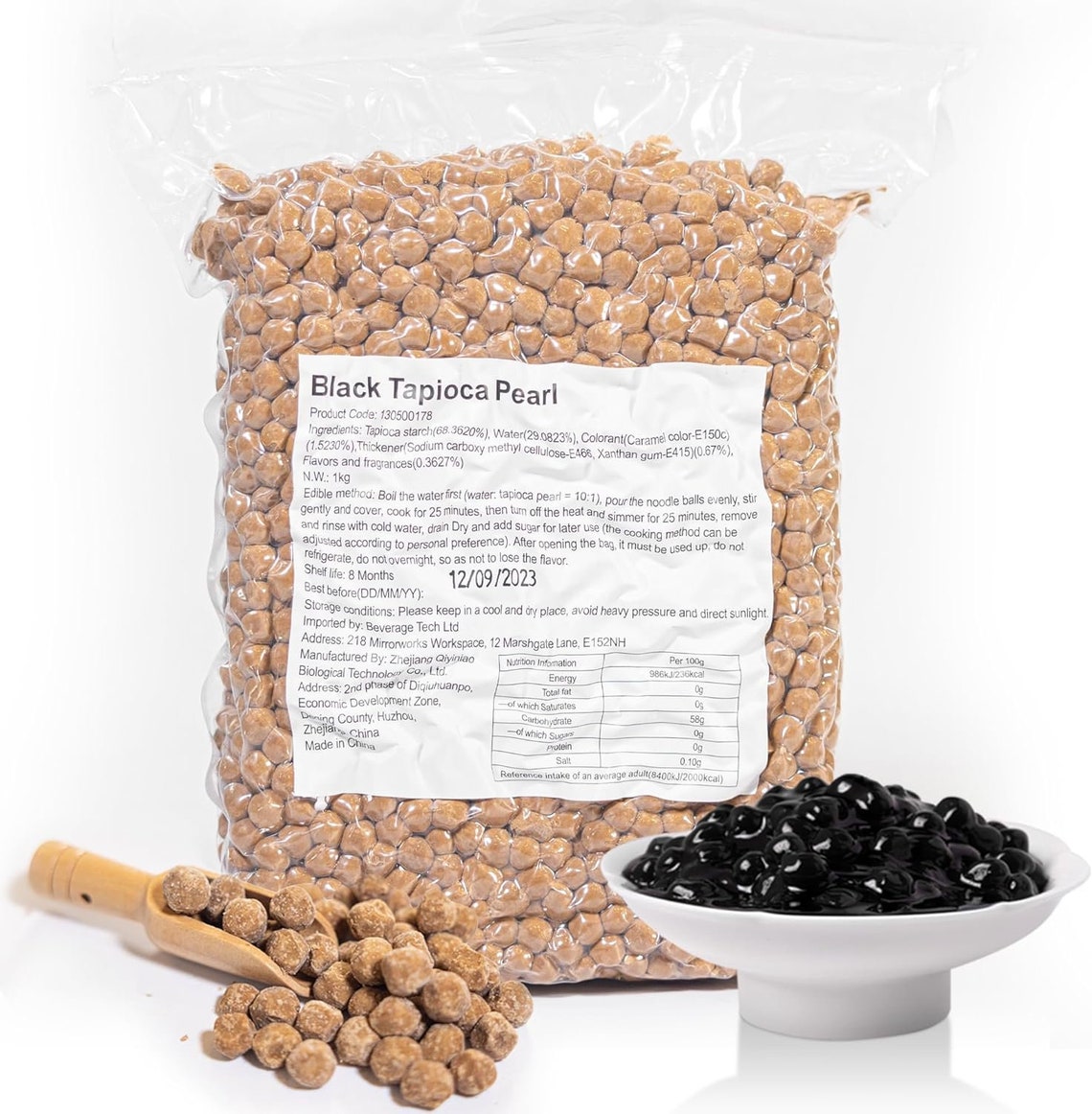 Black Tapioca Pearl 1kg Bag, Perfect for Ice Coffee, Slush, Blended ...