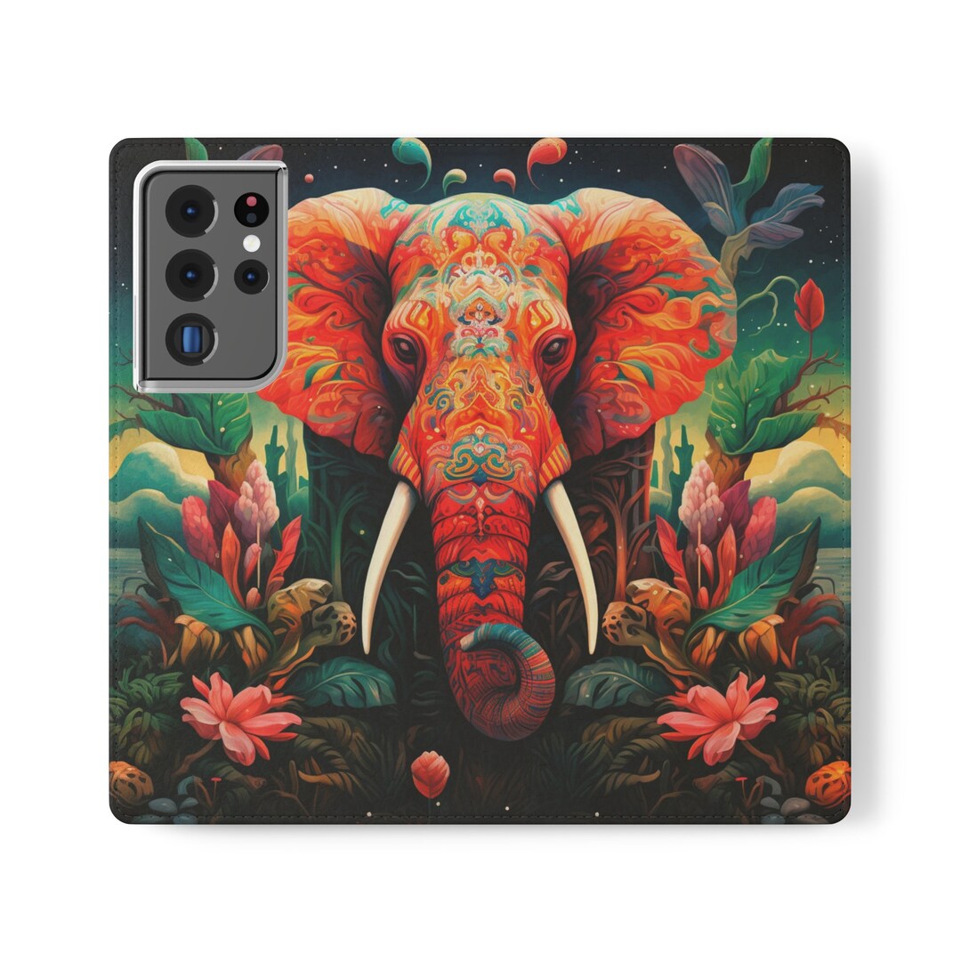 Indian Elephant Samsung Galaxy Flip Case, Mandala Samsung Case, Floral ...