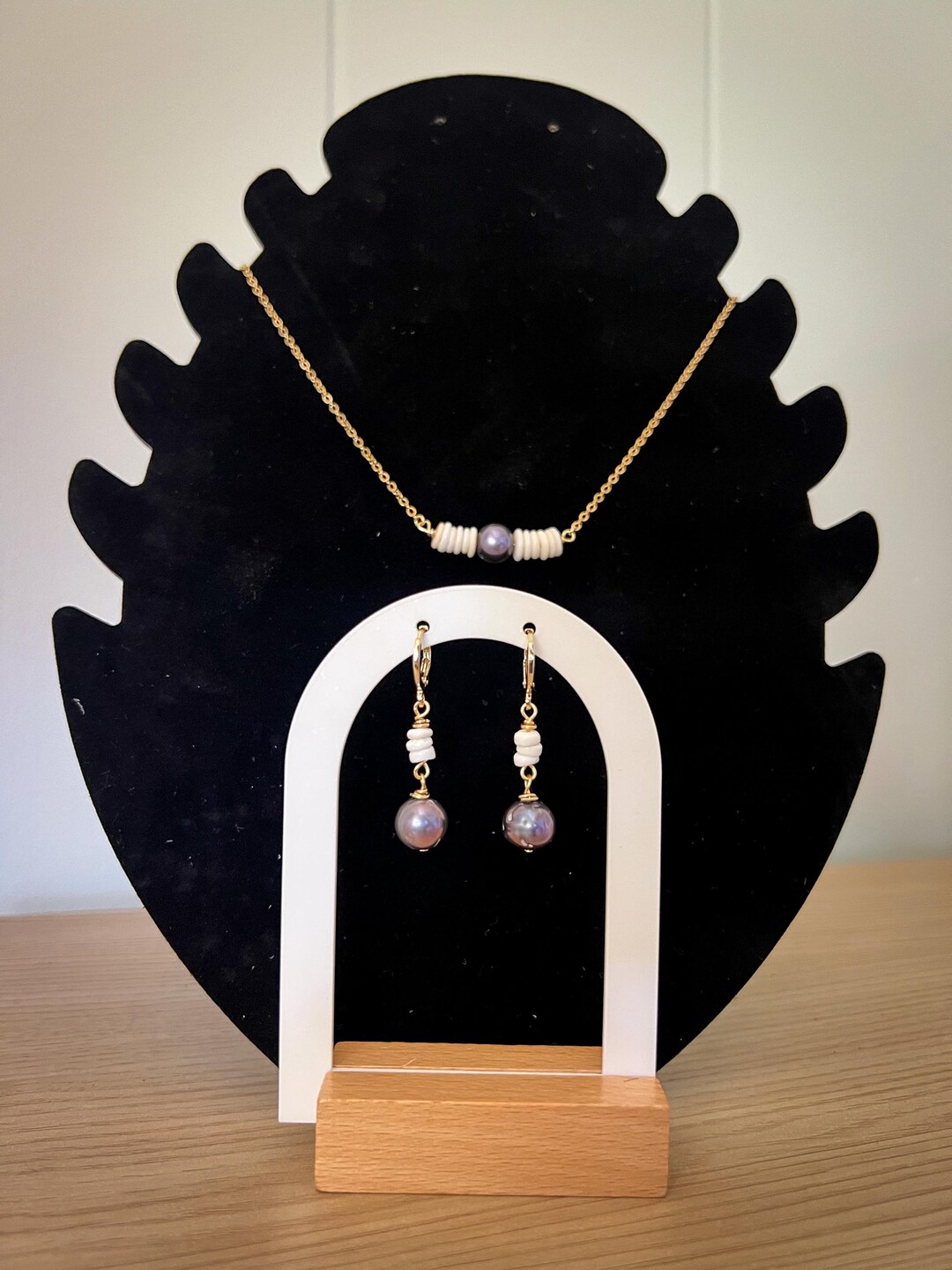 Puka Shell & Tahitian Pearl Set - Etsy