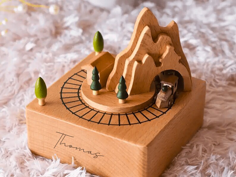 Music Box Baby, Custom Musical Carousel, Wood Music Box, Birthday Gift ...