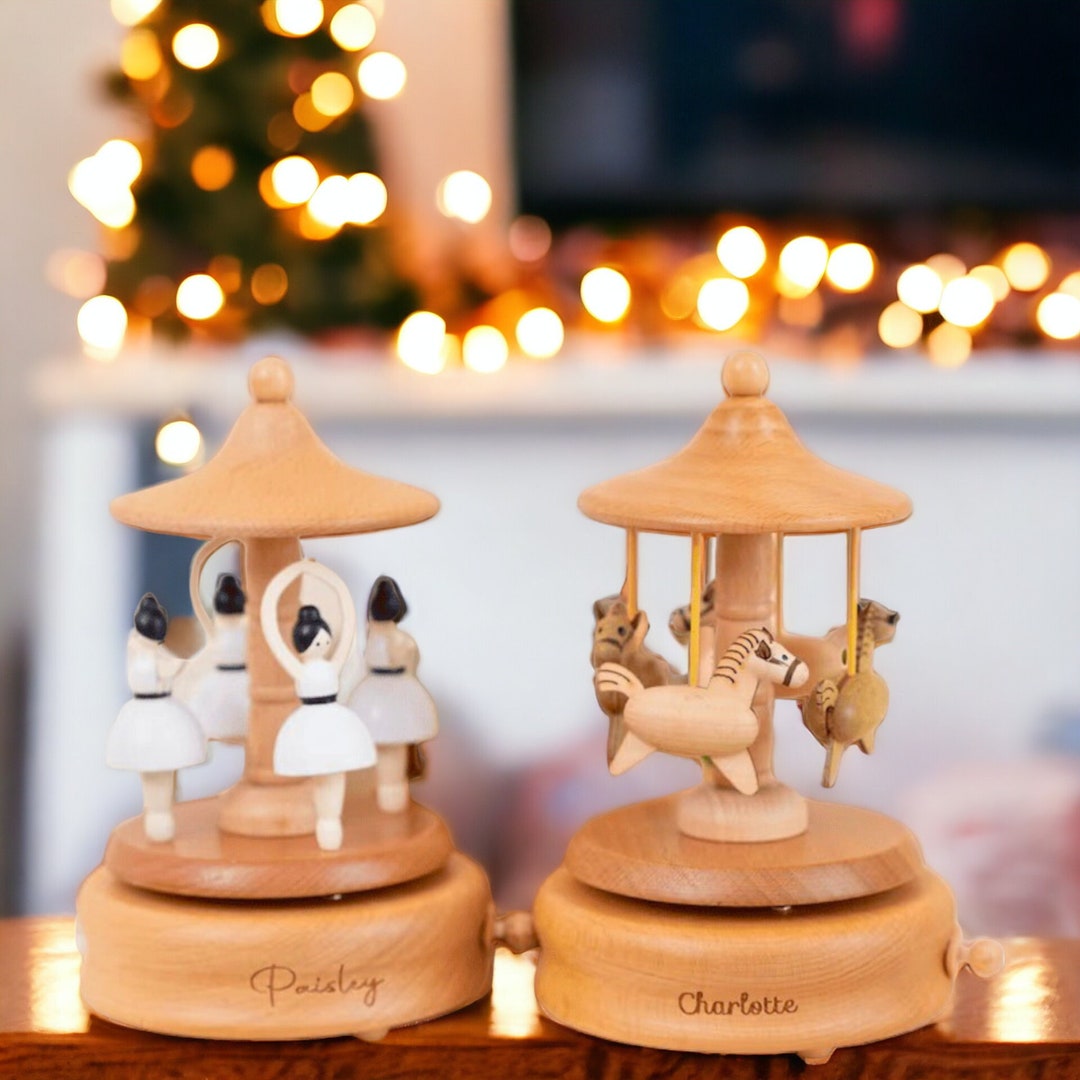 Music Box Baby, Custom Musical Carousel, Wood Music Box, Birthday Gift ...