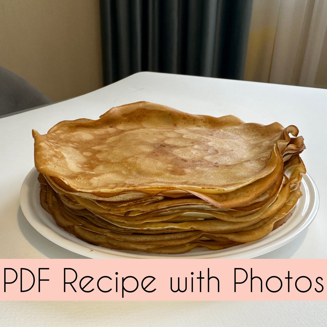 Mlyntsi Ukrainian Crepes, Easy Pancakes Recipe for Beginners, PDF ...