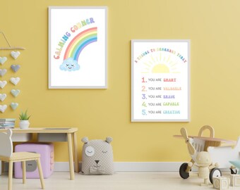 Jungle Calming Corner Bundle, Printable Breathing Techniques, Editable ...