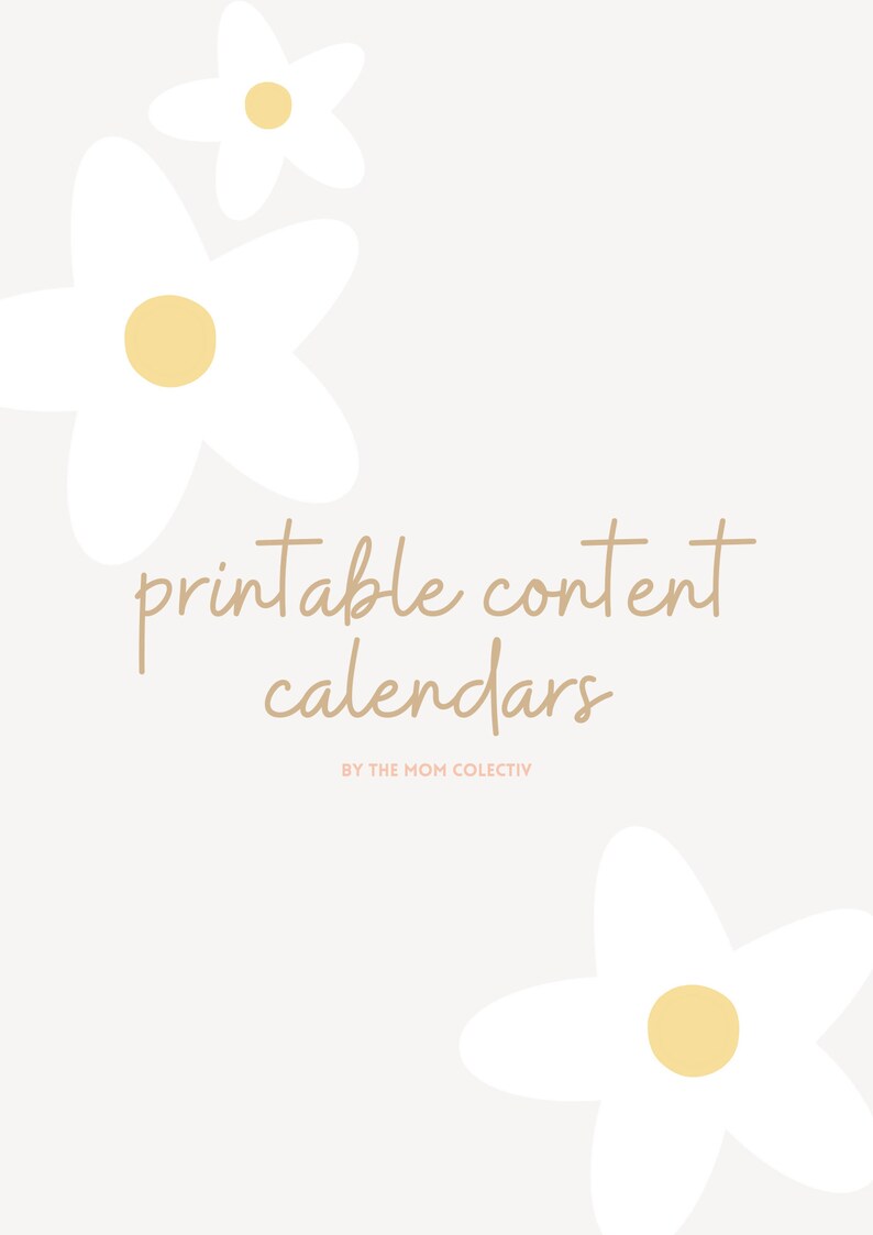 Printable Content Calendars - Etsy