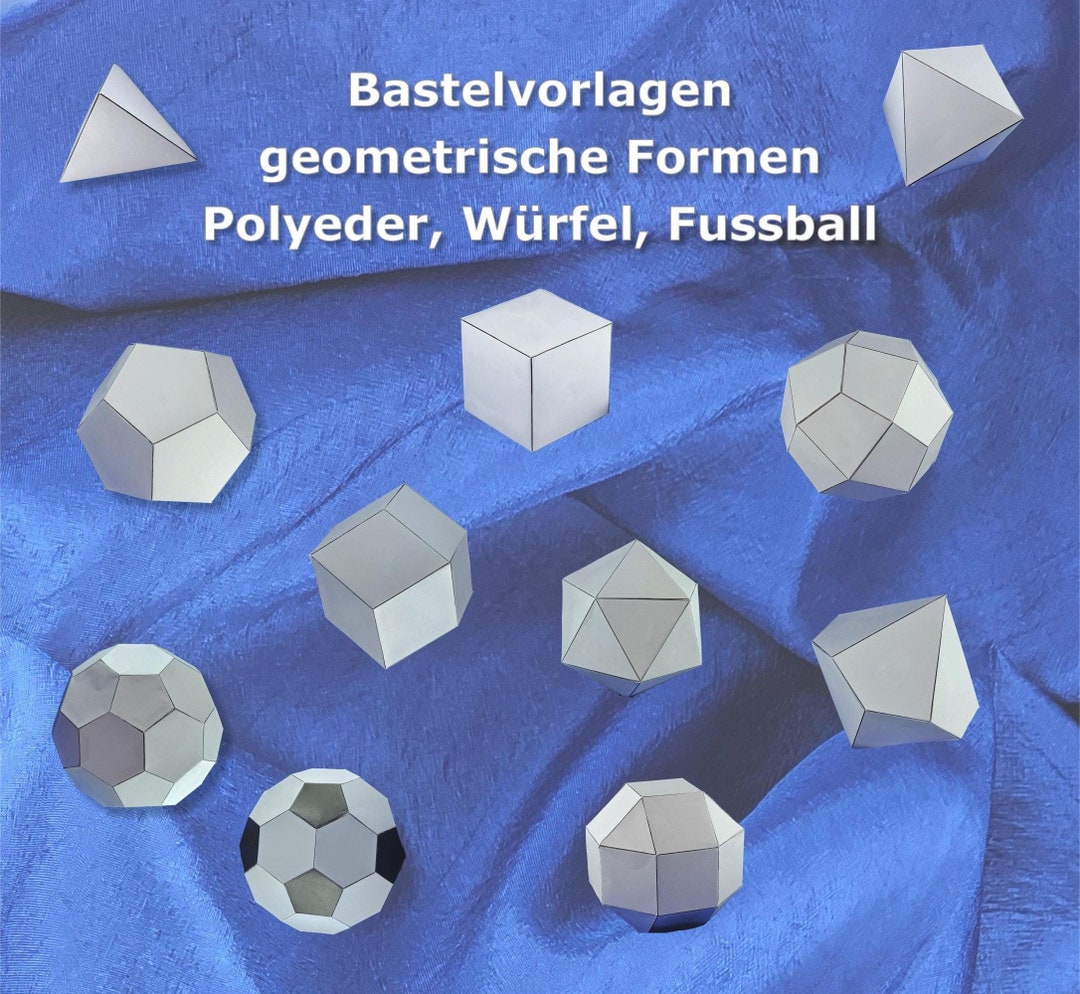 Craft Templates Geometric Shapes, Polyhedron, Cube, Football - Etsy