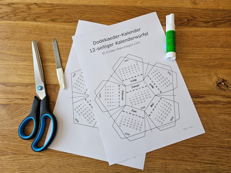 Calendar 2026, Dodecahedron Calendar 2026, 3D Cube Calendar 2026, DIY ...