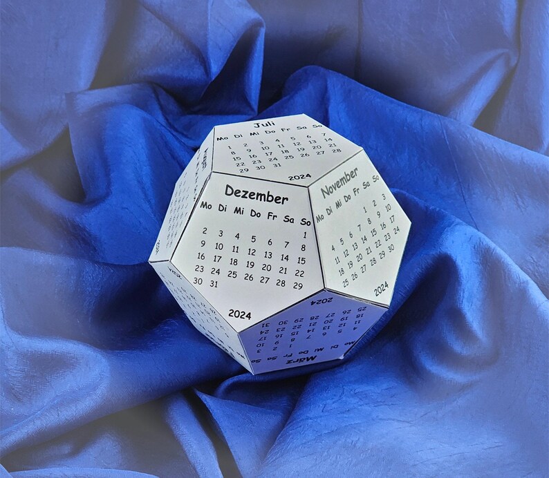 Calendar 2026, Dodecahedron Calendar 2026, 3D Cube Calendar 2026, DIY ...