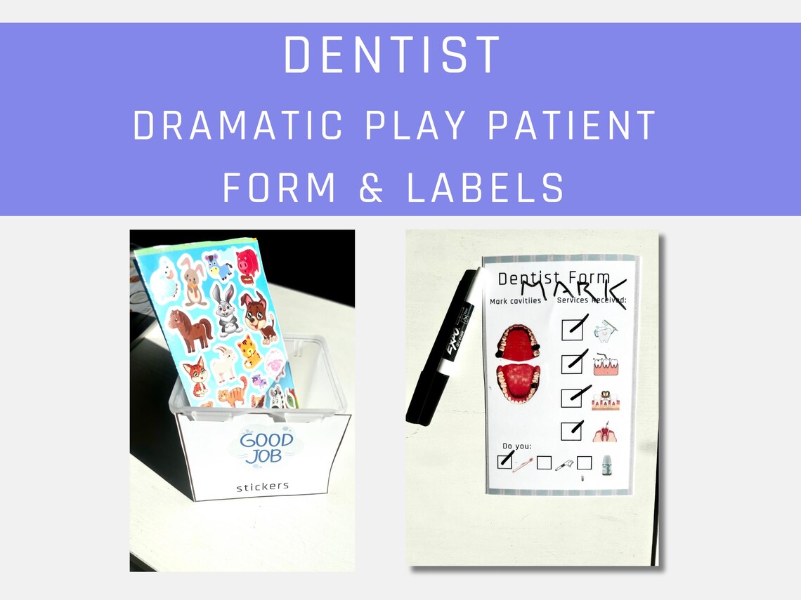 Dentist Pretend Play Printable, Dramatic Play, Dramatic Play Set ...