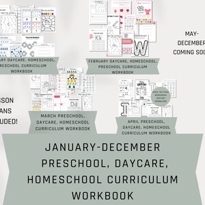 Lesson Plans for Homeschool, Home Daycare, Preschool Curriculum BUNDLE ...