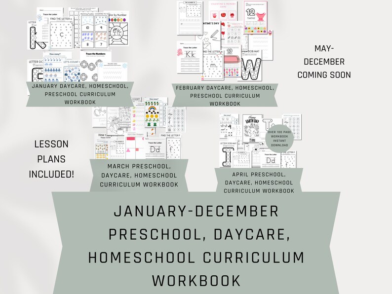 Lesson Plans for Homeschool, Home Daycare, Preschool Curriculum BUNDLE ...