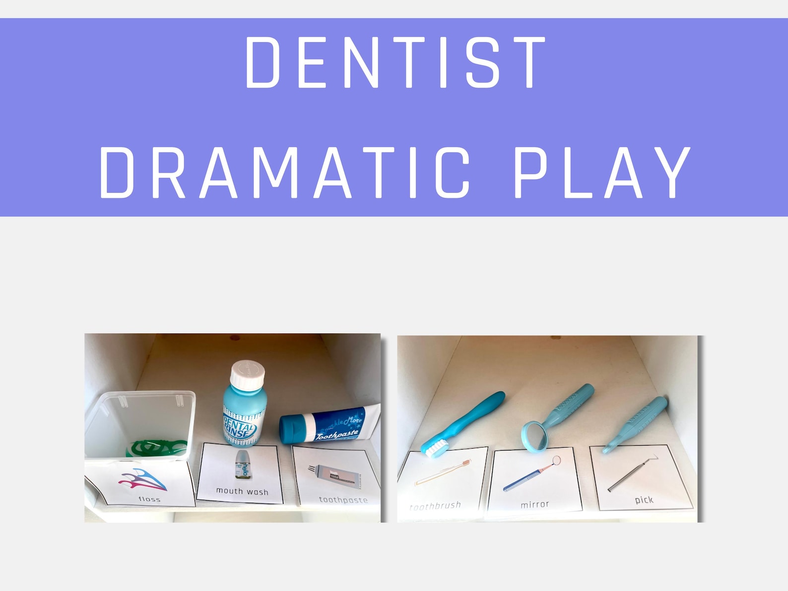 Dentist Pretend Play Printable, Dramatic Play, Dramatic Play Set ...
