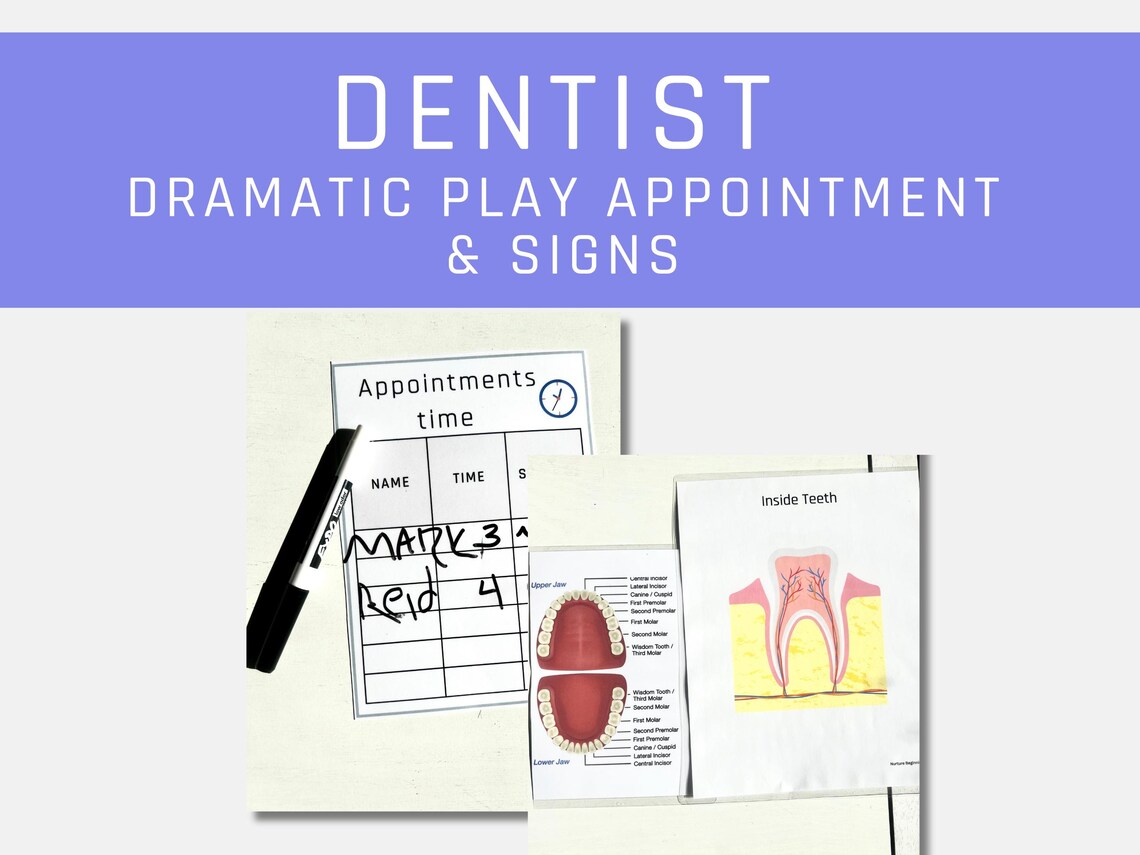 Dentist Pretend Play Printable, Dramatic Play, Dramatic Play Set ...