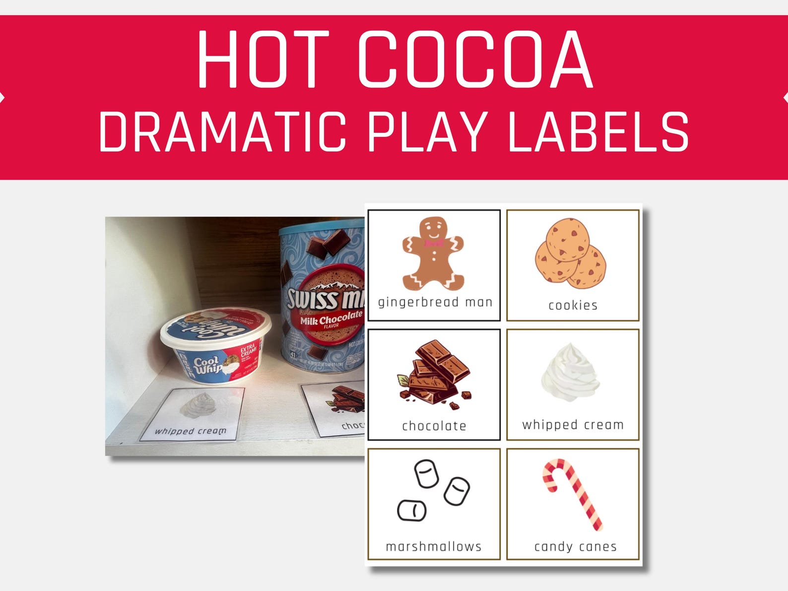 Hot Cocoa Pretend Play, Dramatic Play Print, Pretend Play Printables ...