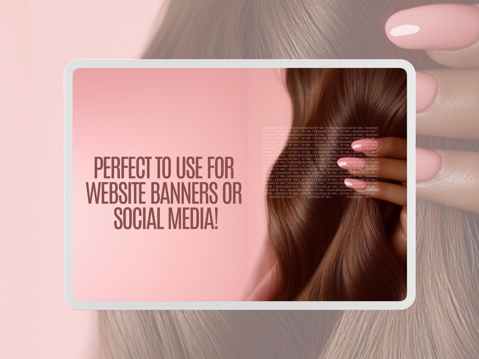 Brown Body Wave Hair Bundle Stock Photo, Website Banner (digital ...