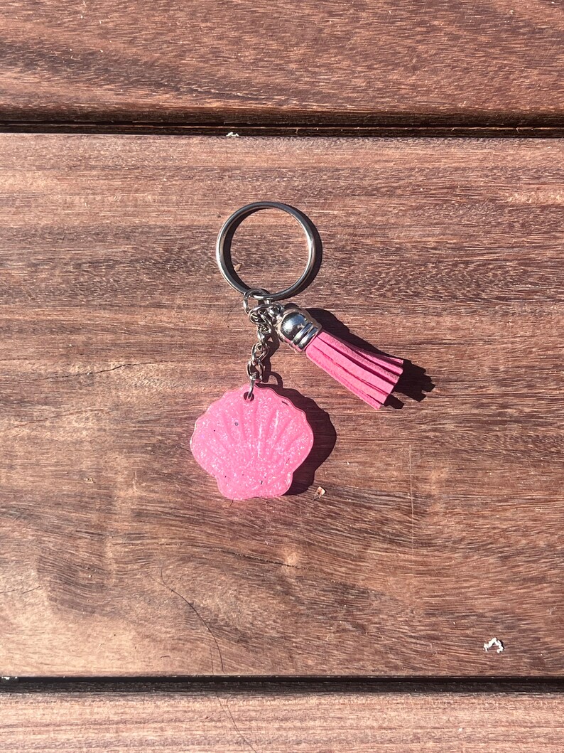 Pink Shark, Jellyfish, Pawprint, Seashell Keychain, Resin Keychain ...