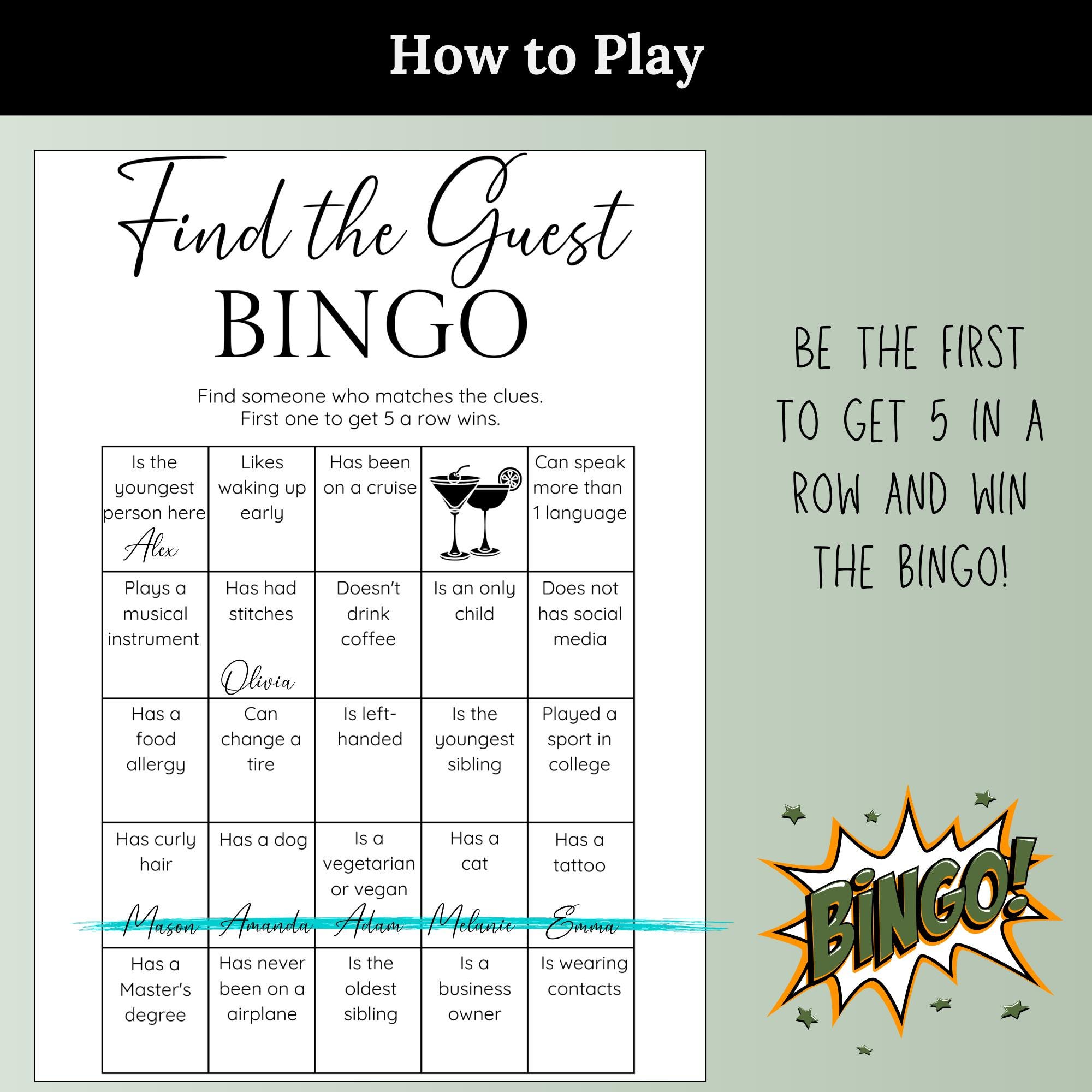 Get To Know You Bingo Template Icebreaker Game For Team Building Get To Know You Bingo Template Icebreaker Game For Team Building
