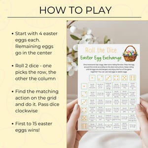 Easter Egg Exchange Dice Game, Printable Easter Activity for Kids, Fun ...